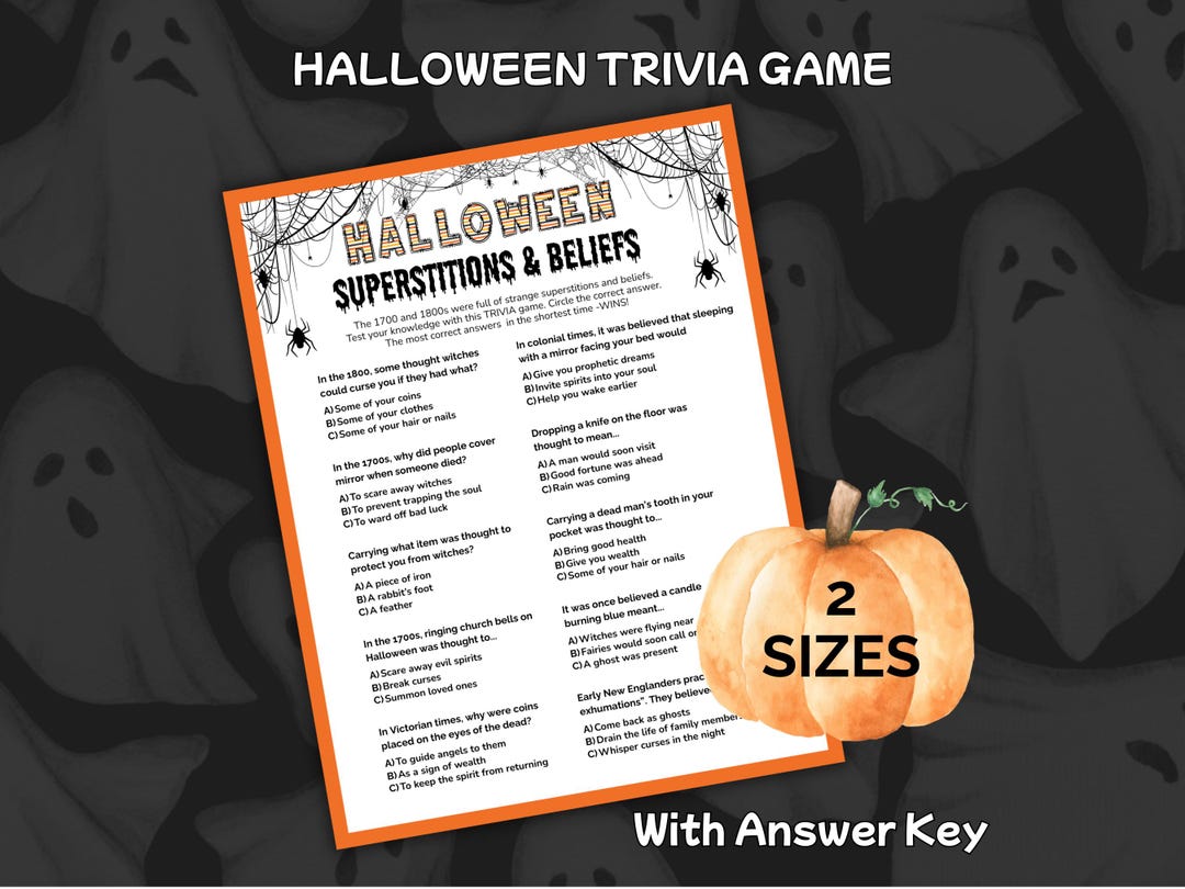 Halloween Trivia Game, Printable Fun Questions for Adults and Teens ...