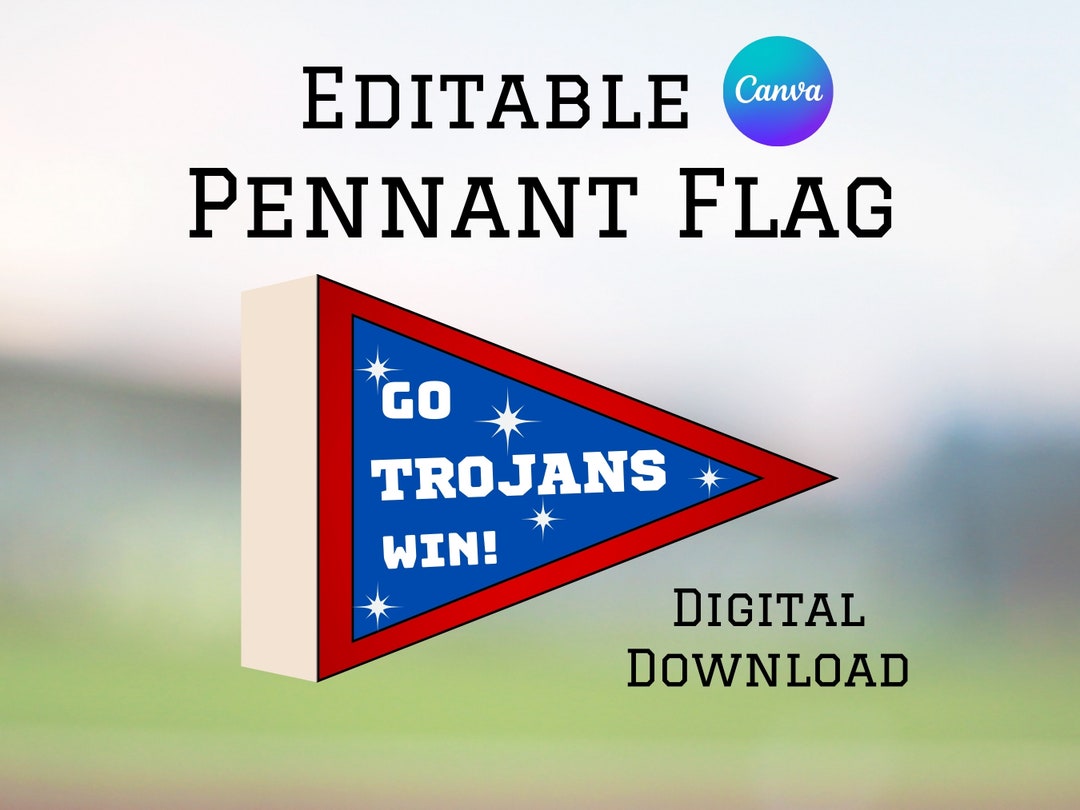 Pennant Flag | Editable Template in Canva | Printable | Use for Sports ...