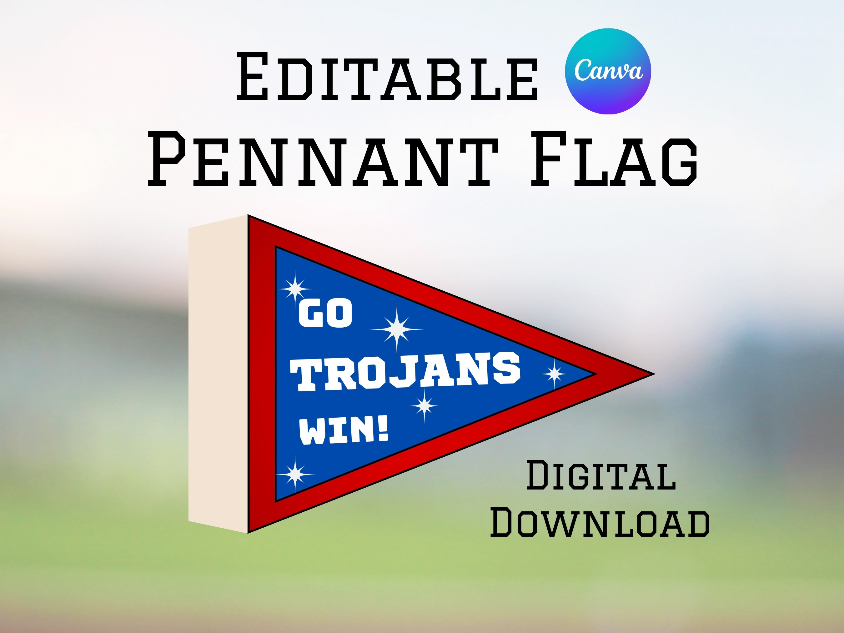 Pennant Flag | Editable Template in Canva | Printable | Use for Sports ...