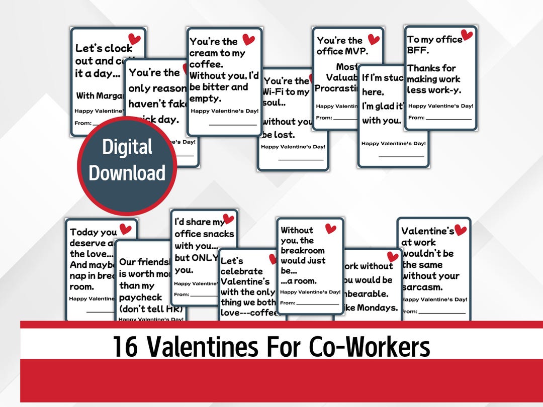 Funny Coworker Valentines, Workplace Valentines, Printable Valentines ...