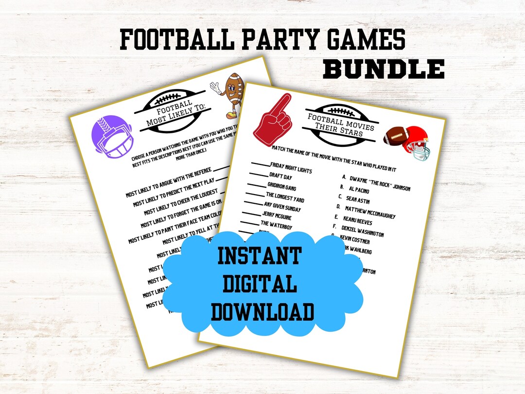 Football Party Game Printable Tailgate Party Games Football Trivia Game ...