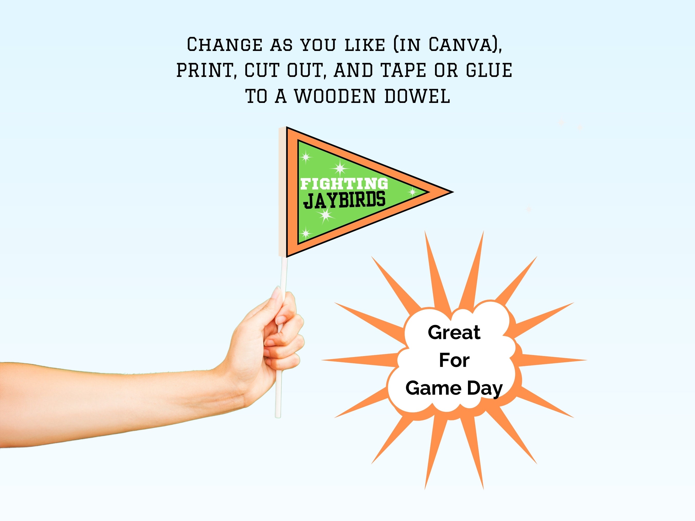 Pennant Flag | Editable Template in Canva | Printable | Use for Sports ...