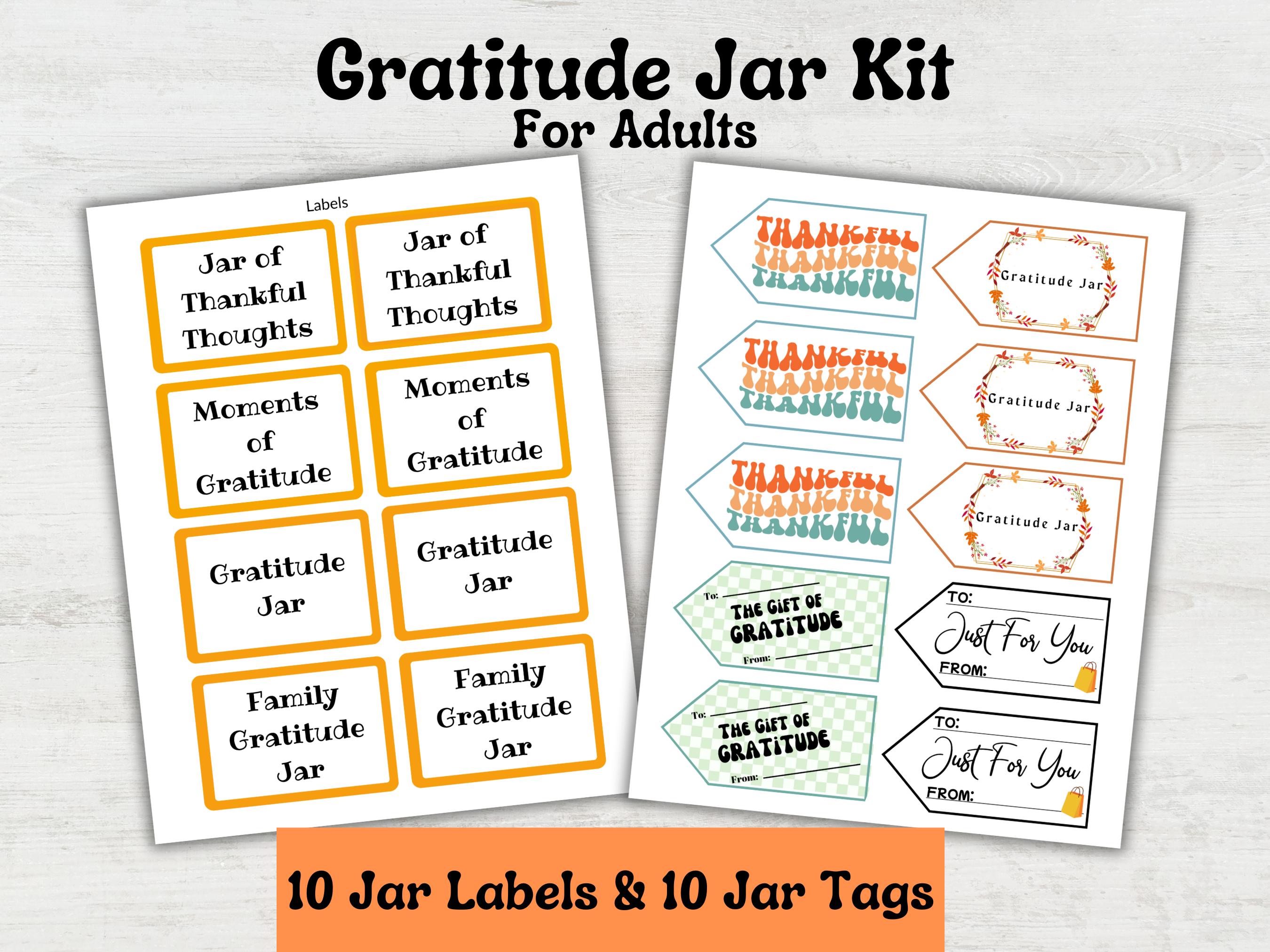 Gratitude Jar Printable - DIY Gratitude Kit – Gratitude Jar for Adults ...