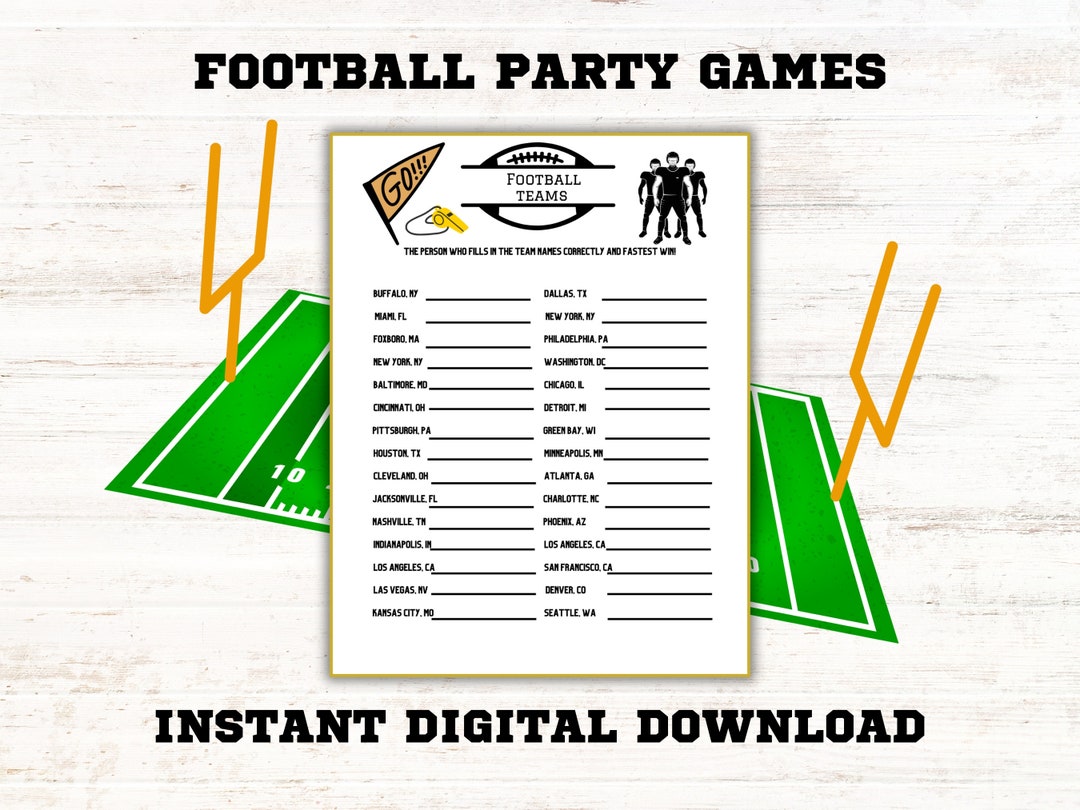Football Party Game | Printable | Tailgate Party | Football Trivia Game ...