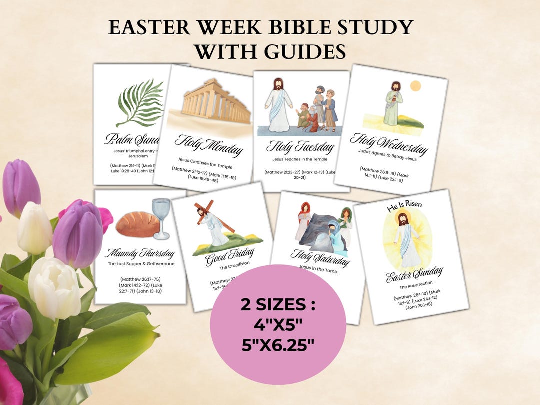 Holy Week Cards | Easter Story Countdown Cards | Printable Easter ...