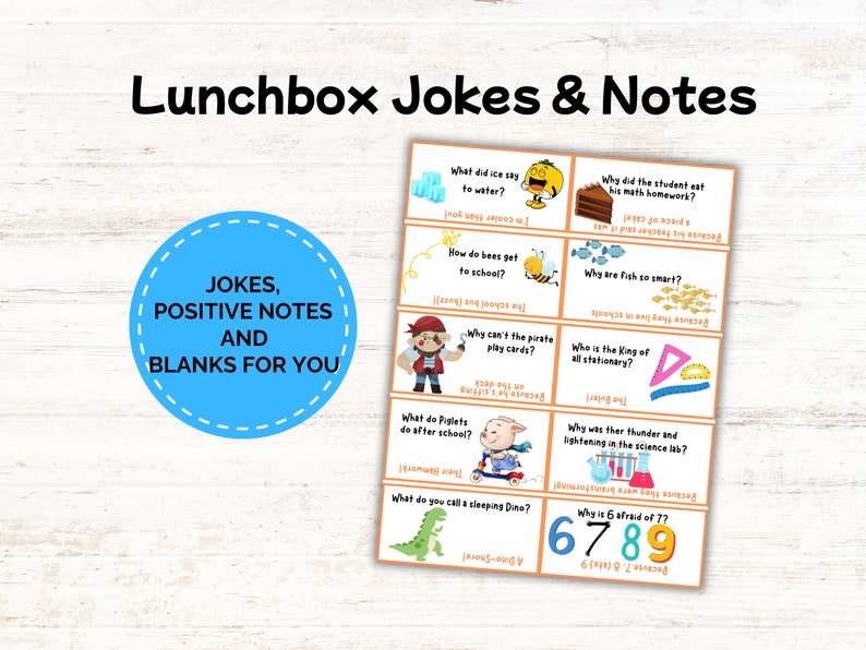 Lunchbox Jokes for Kids, Lunchbox Notes, Lunchbox Cards, Affirmations ...