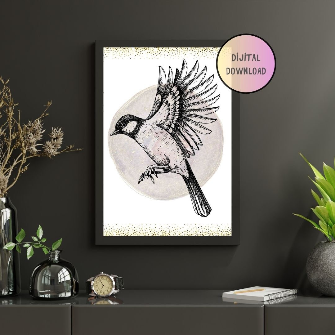 Printable Art/ Digital Download/ Art Print/ Modern Art Bird/ Digital ...
