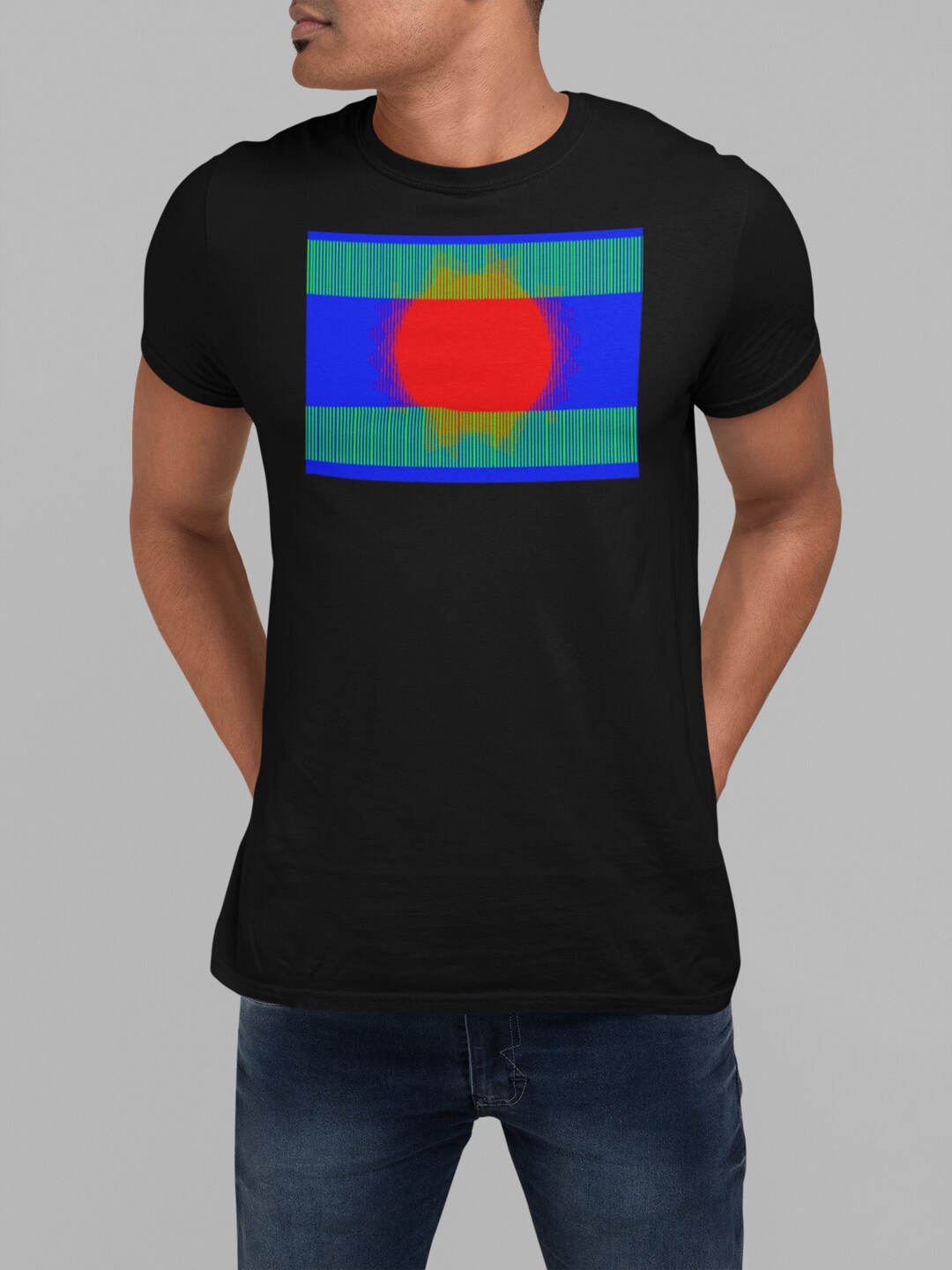 Red 80's Sun Short-sleeve Unisex T-shirt - Etsy