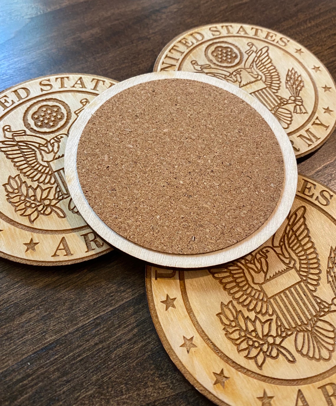 Wood Laser Cut ARMY Coasters Set of 4 - Etsy