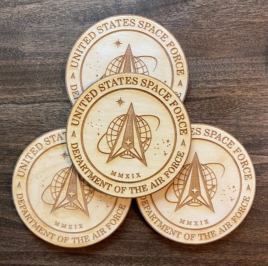 Wood Laser Cut SPACE FORCE Coasters - Etsy