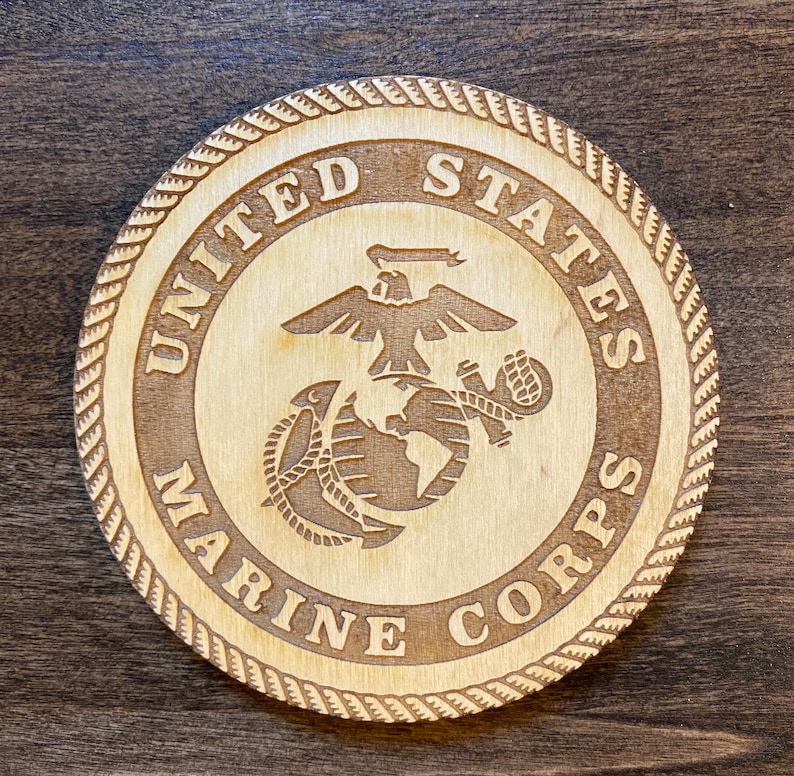 Wood Laser Cut MARINE CORPS Coasters - Etsy