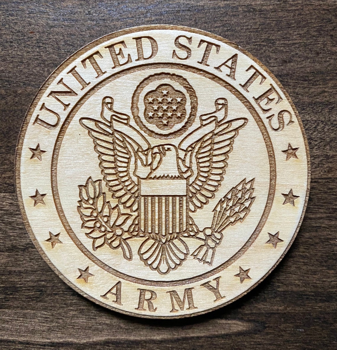 Wood Laser Cut ARMY Coasters Set of 4 - Etsy