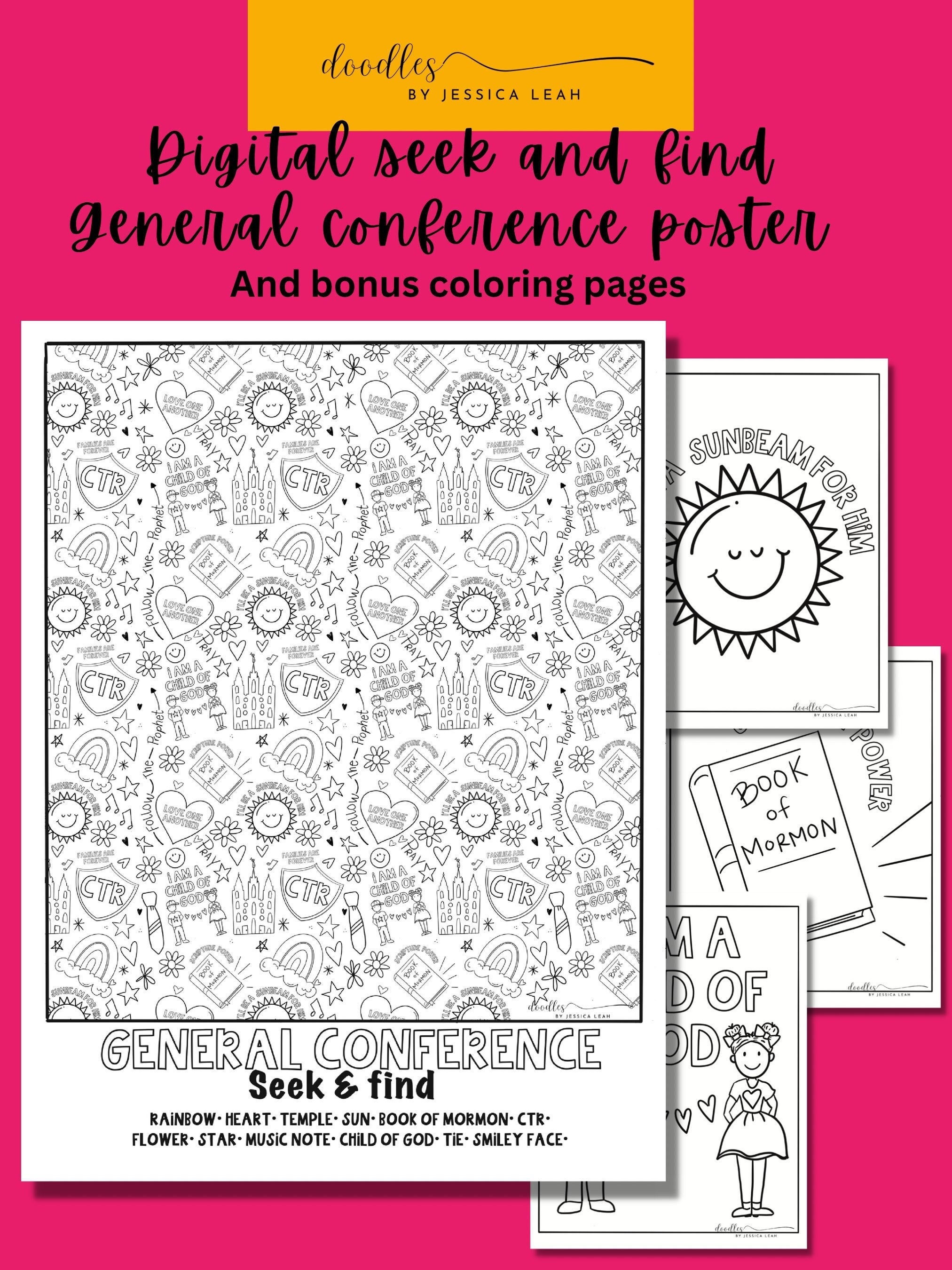 Seek and Find LDS General Conference Poster | Bonus Coloring Pages ...