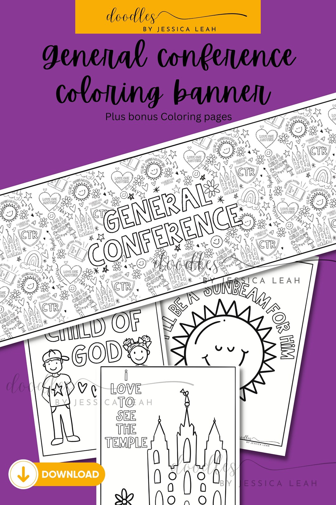 LDS General Conference Coloring Banner and Bonus Coloring Pages ...