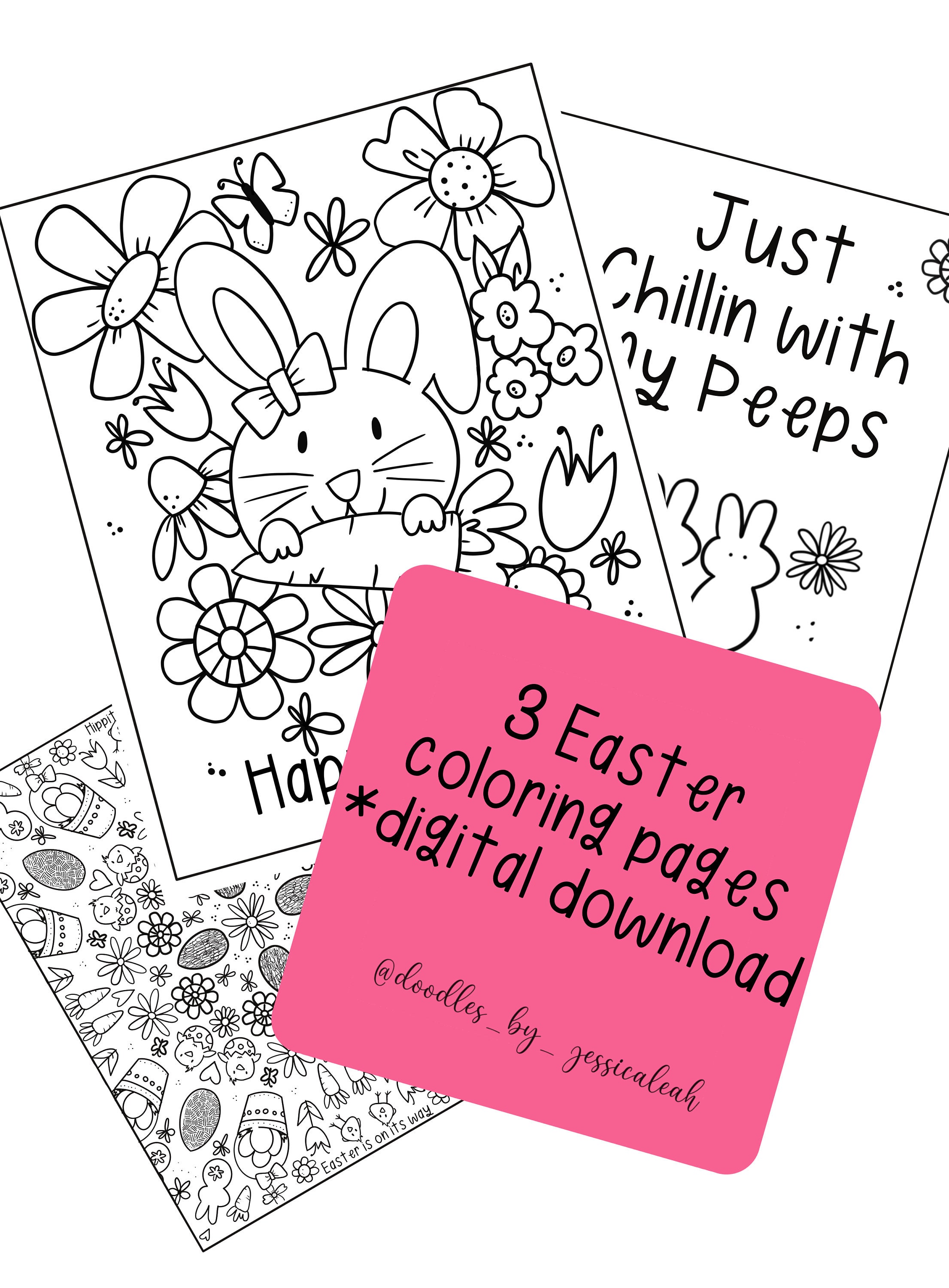Printable Easter Coloring Pages Peeps Coloring Page Bunny - Etsy
