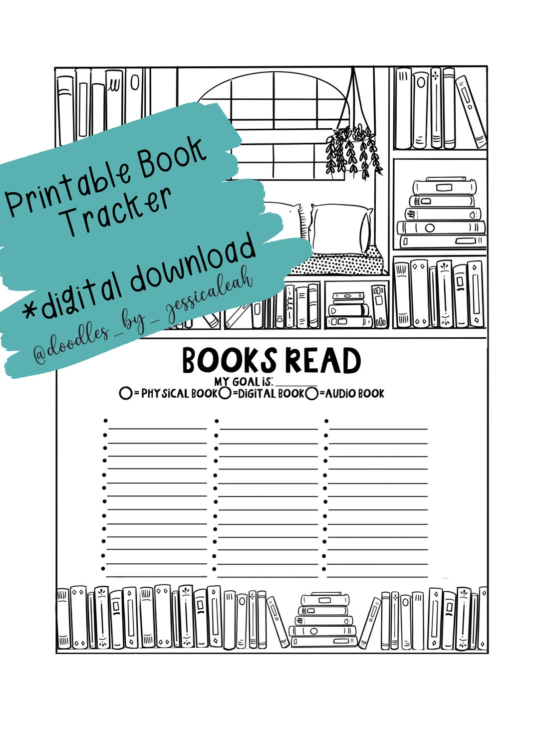 Book Tracker in PDF, Journal Page Tracker, Printable Reading Tracker ...