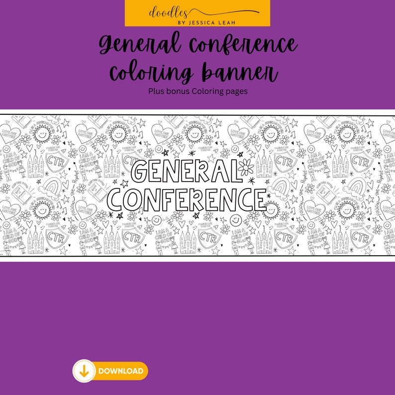 LDS General Conference Coloring Banner and Bonus Coloring Pages ...