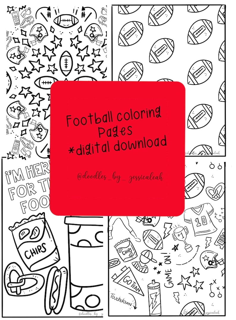 4 Football Coloring Pages- Super Bowl Coloring Pages- Football Party ...