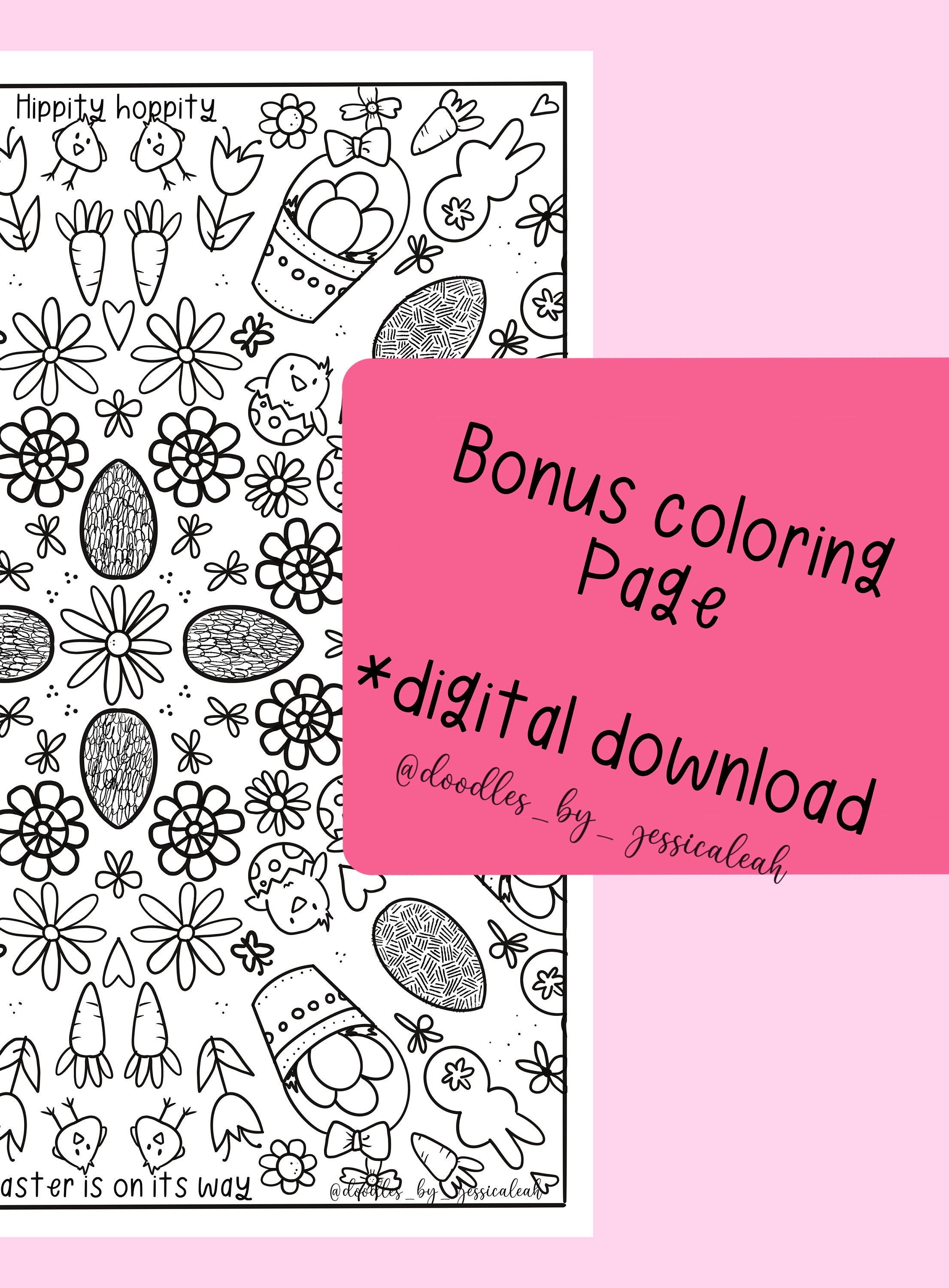 Easter Banner Printable, Coloring Page Table Runner, Digital Print With ...