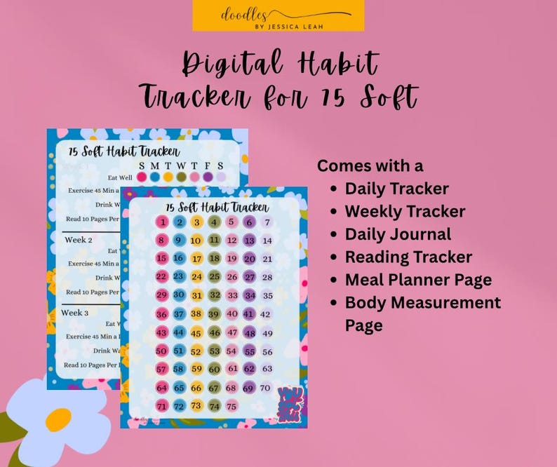 75 Day Soft Habit Tracker, Fitness Tracker, Habit Template, EDITABLE ...