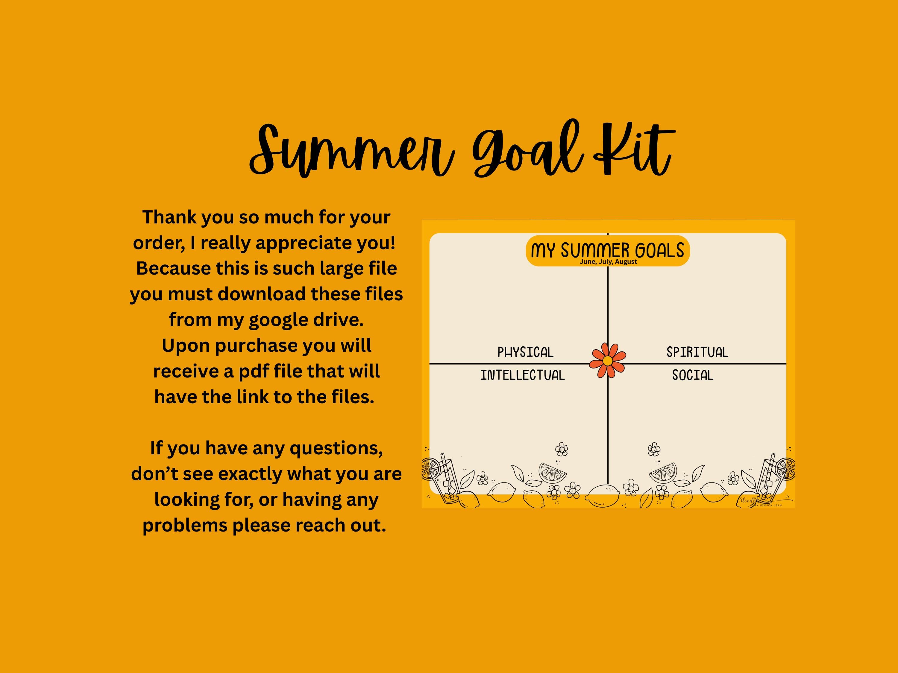 Summer Goal Setting Kit for LDS Children and Youth Program, Goal ...