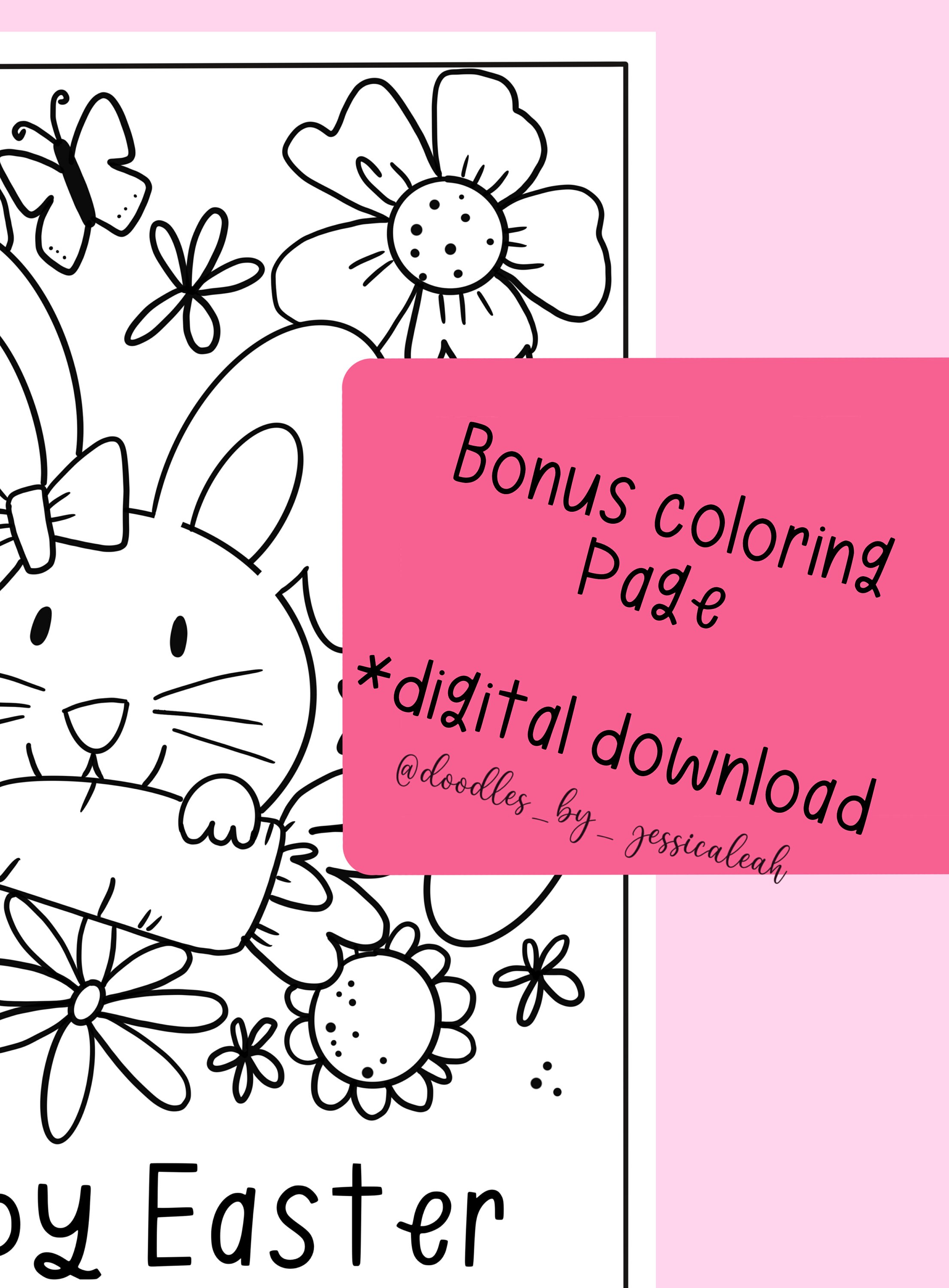 Easter Banner Printable, Coloring Page Table Runner, Digital Print With ...