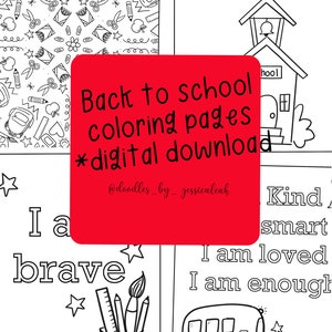 Back to School Poster- Back to School Sign- Printable Coloring Banner ...