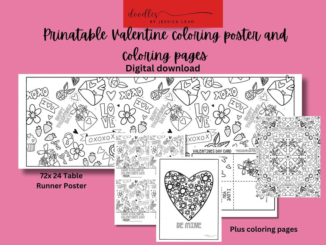 Valentine Coloring Poster, Valentine Coloring Pages, Coloring Poster ...
