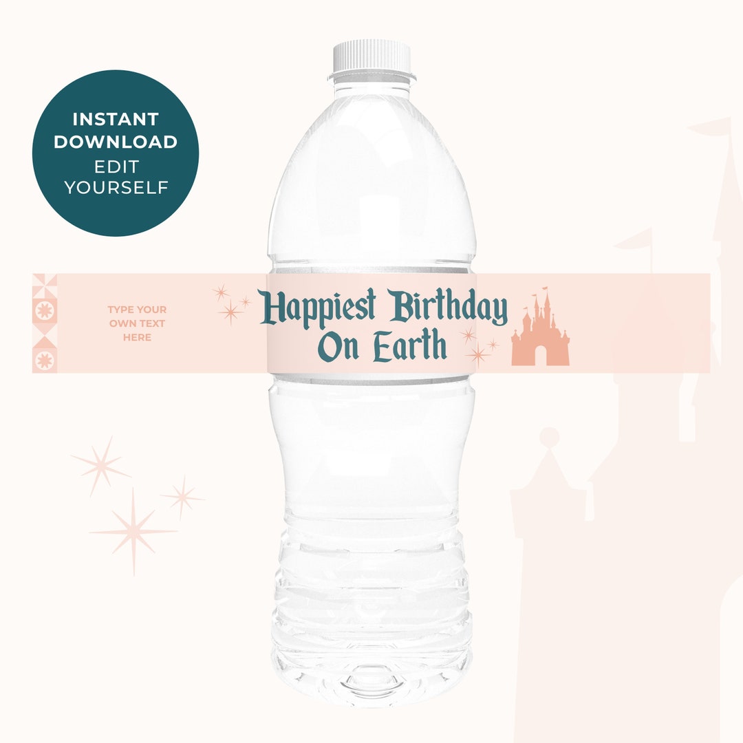 Editable Water Bottles Labels - DIGITAL INSTANT DOWNLOAD - Etsy