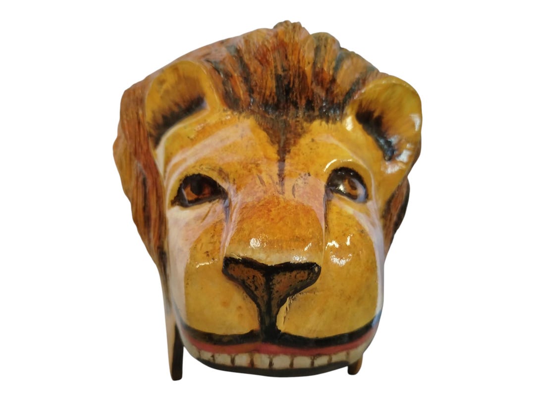 On Sale! Hand-carved Wooden Lion Mask - Majestic African Art Decor ...