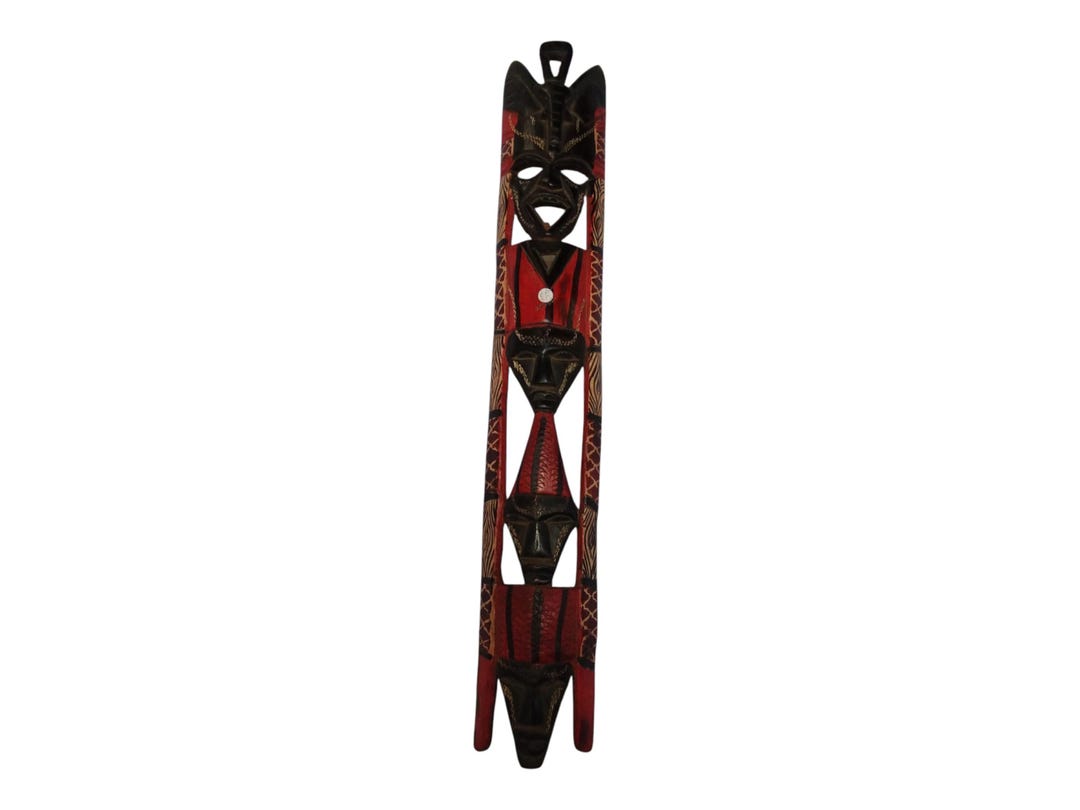 Hand-carved Tall Wooden African Mask: Cultural Art Decor - Etsy
