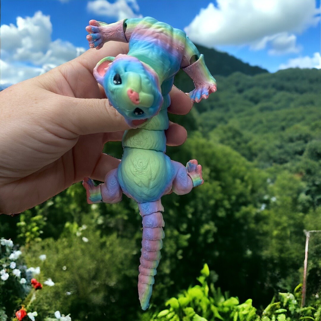 Ferret Figure, 3D Printed Ferret Gift, Rainbow Ferret, Articulating ...