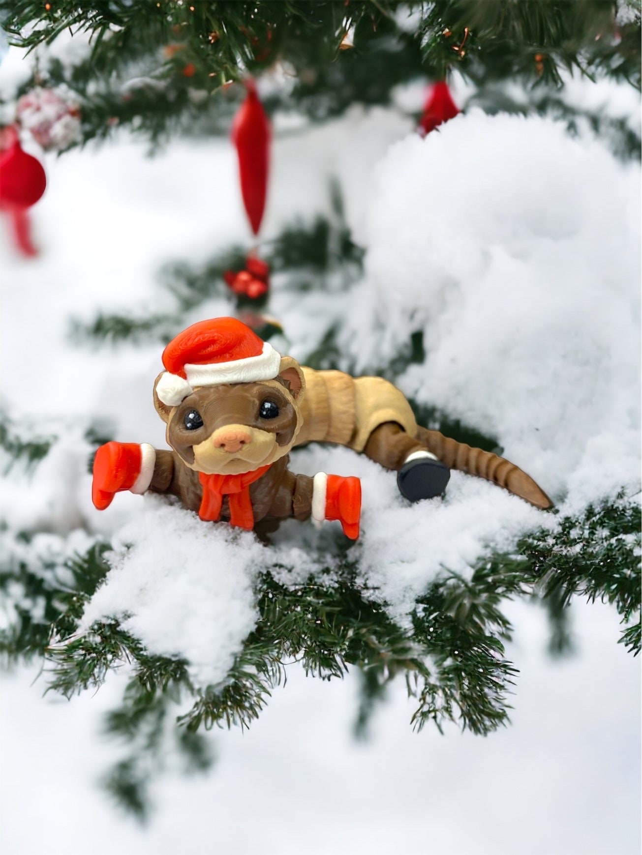 Christmas Ferret Figure, 3D Printed Ferret Gift, Sable Ferret ...