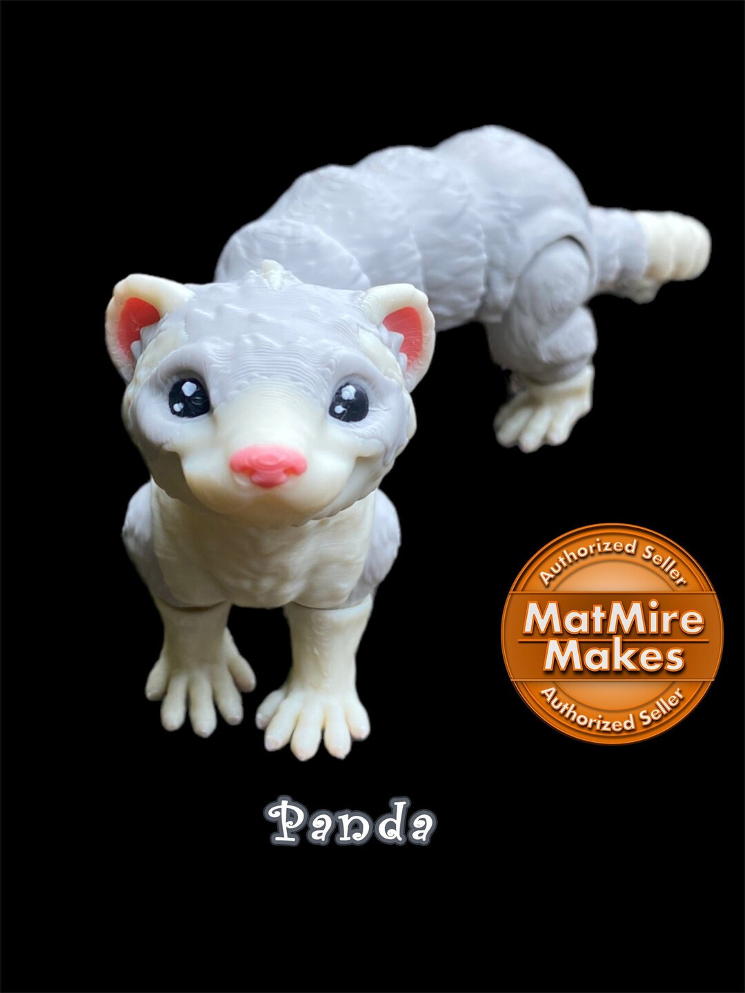 Ferret Figure, 3D Printed Ferret Gift, Panda Ferret, Articulating ...