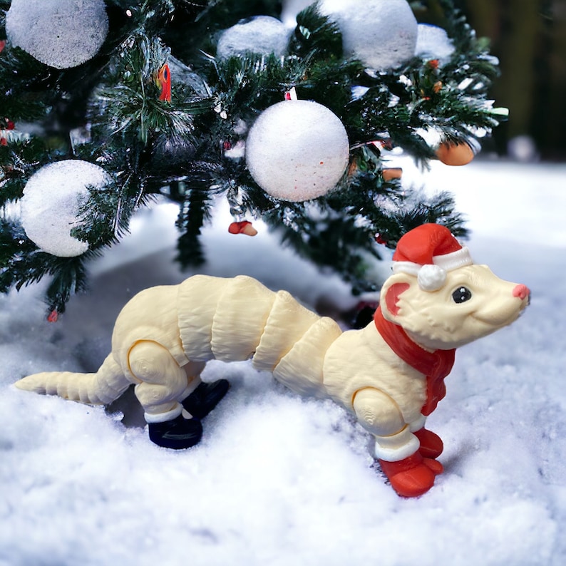 Christmas Ferret Figure, 3D Printed Ferret Gift, DEW Ferret ...
