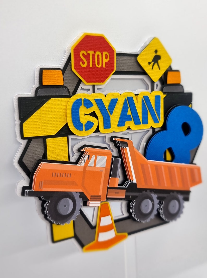 Construction Cake Topper, Builder: 3D Personalised - Etsy