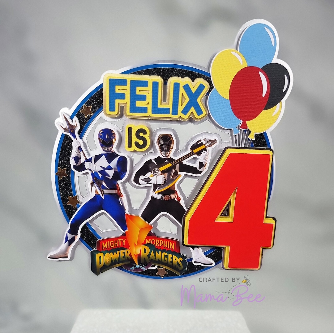Mighty Morphin Rangers Cake Topper: 3D Personalised - Etsy