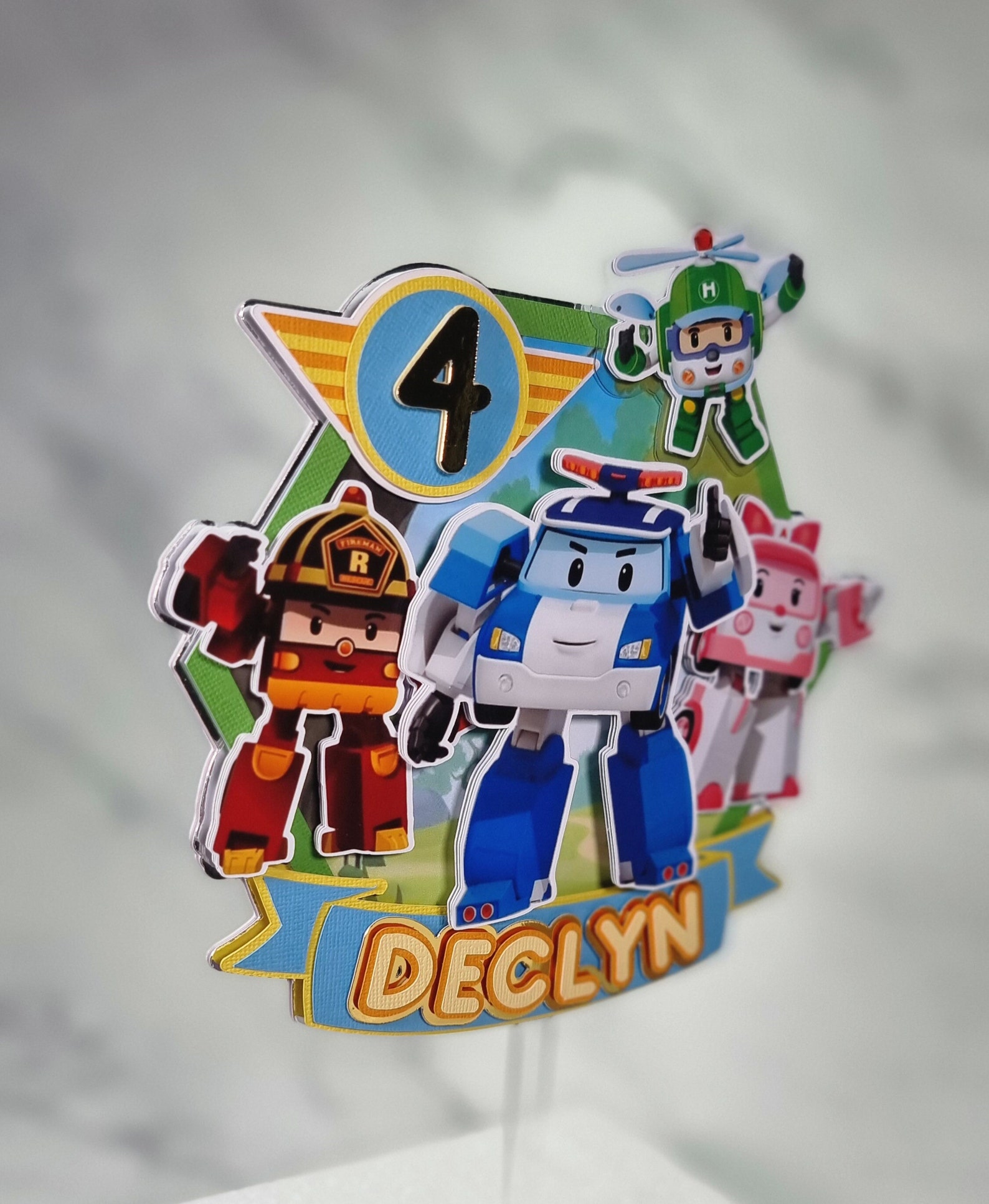 Robo Car Inspired Cake Topper: 3D Personalised - Etsy