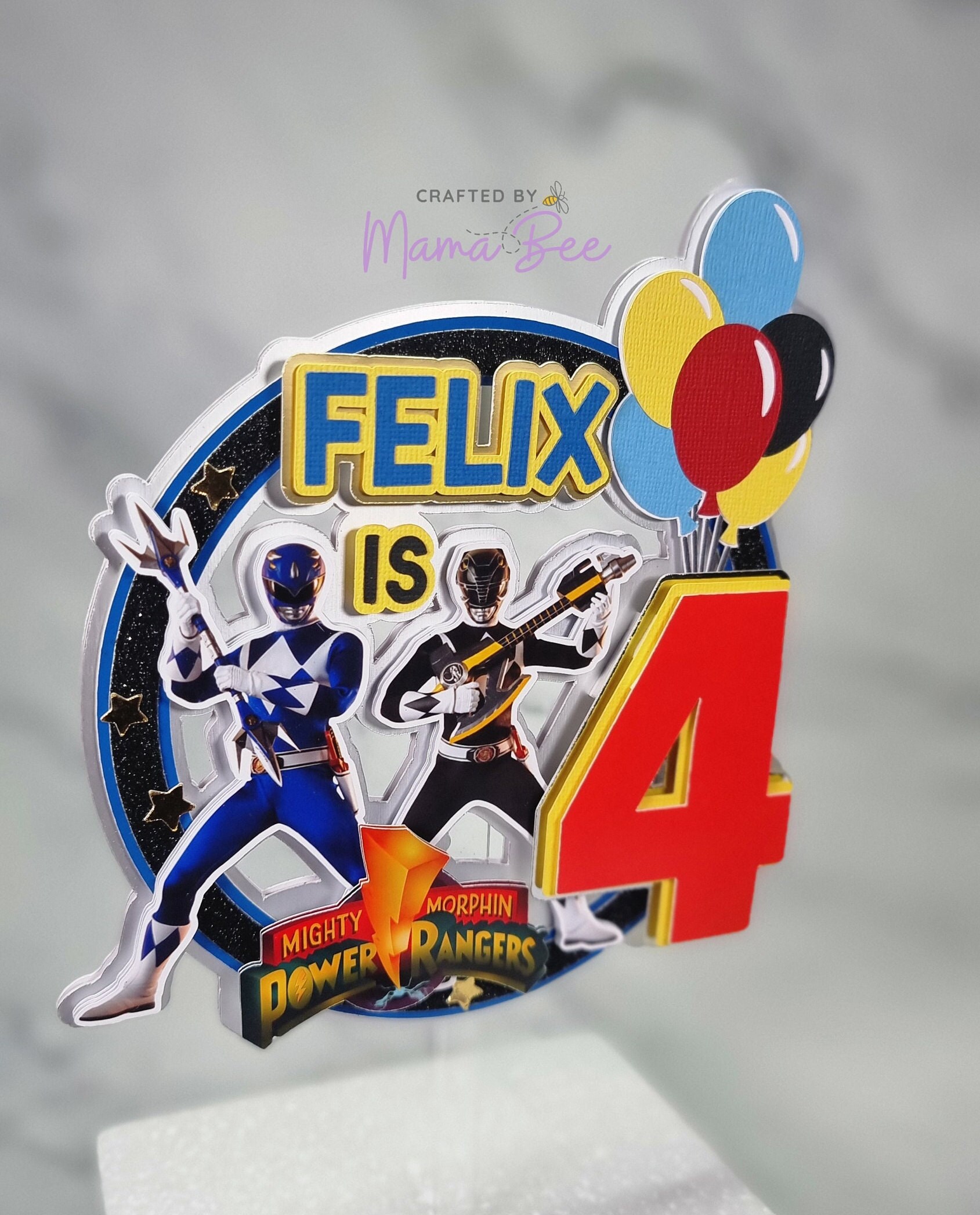 Mighty Morphin Rangers Cake Topper: 3D Personalised - Etsy