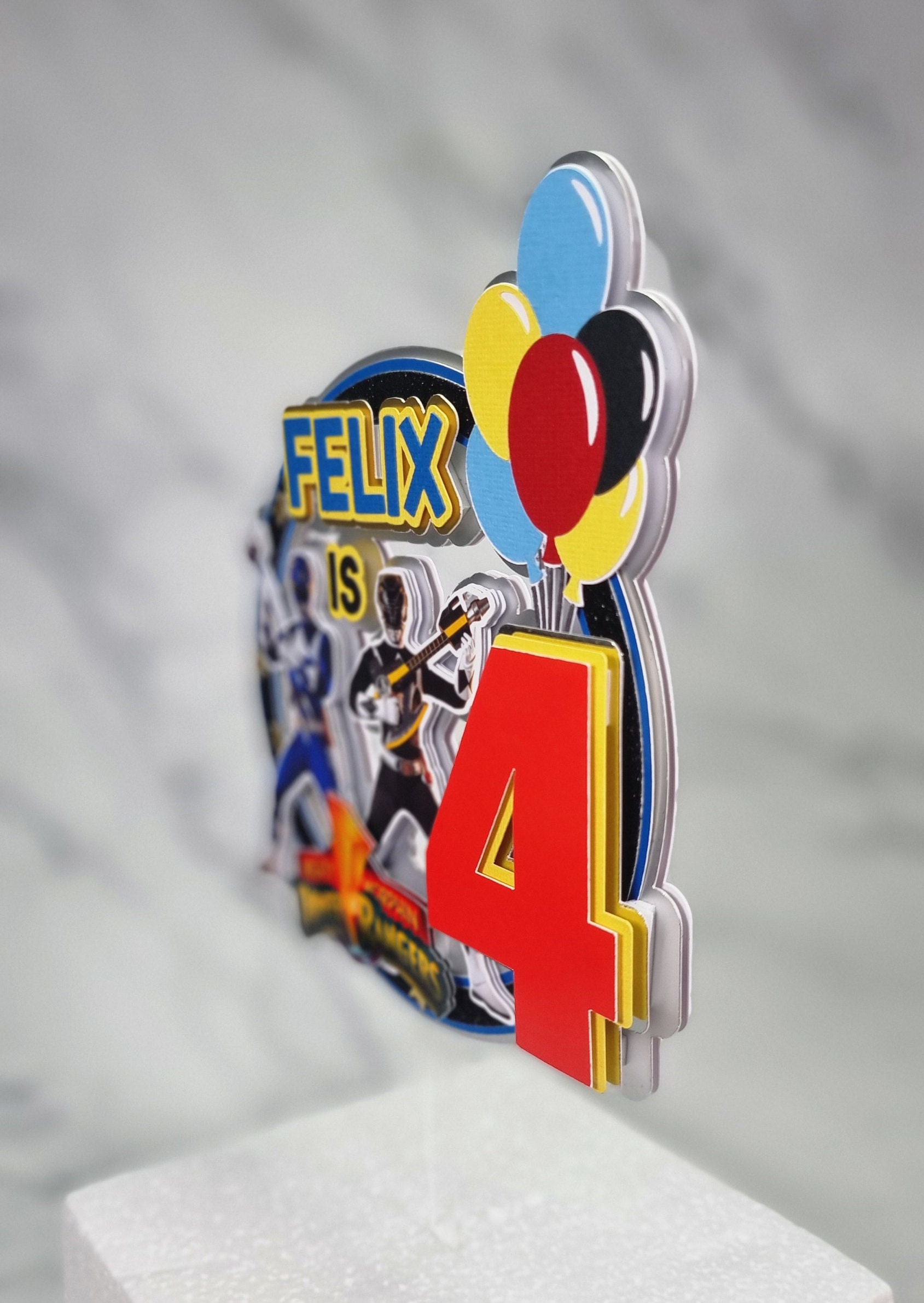 Mighty Morphin Rangers Cake Topper: 3D Personalised - Etsy
