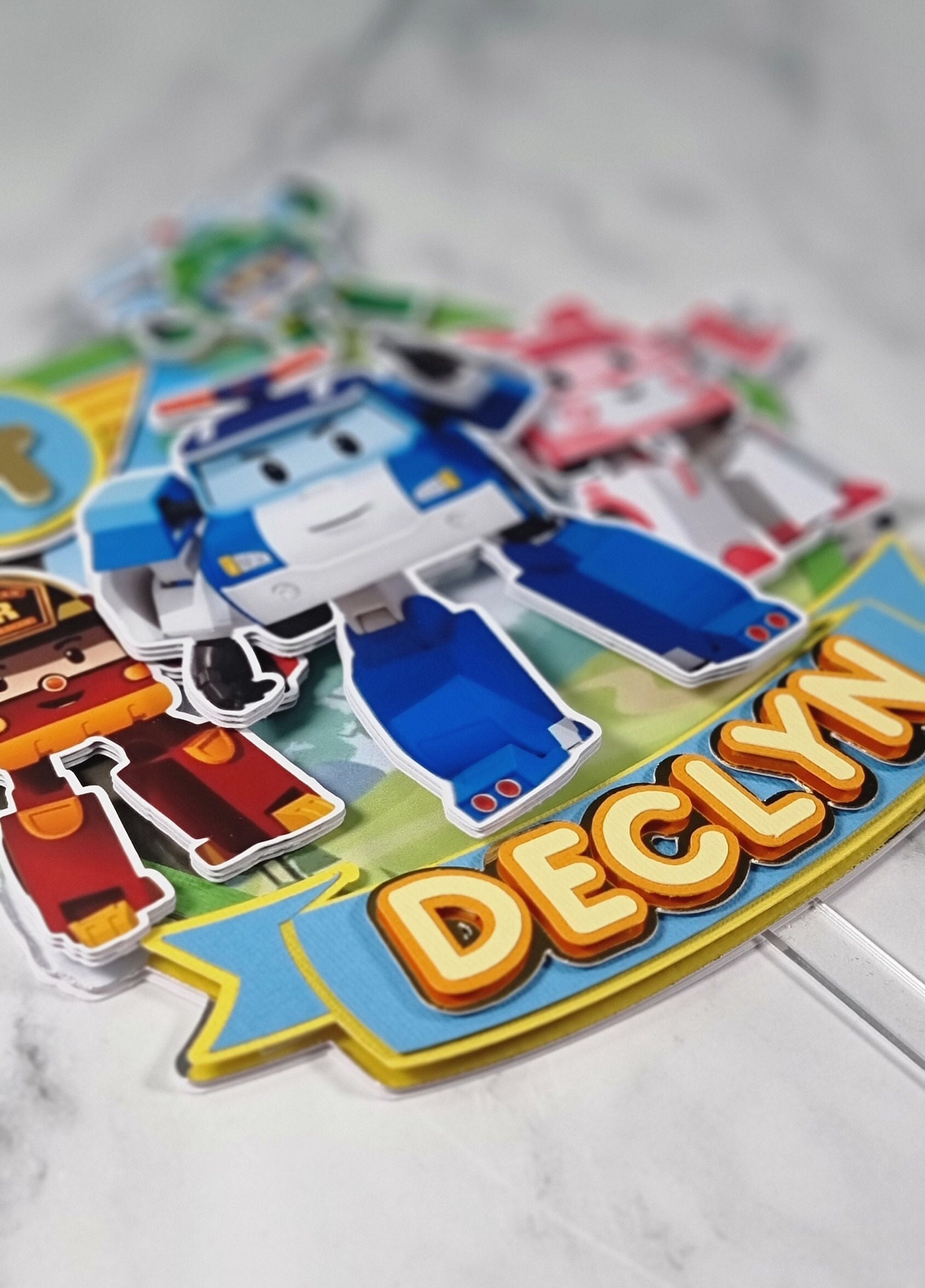Robo Car Inspired Cake Topper: 3D Personalised - Etsy
