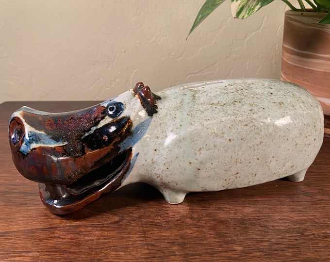 Vintage Ceramic Hippo Bank Made in Japan - Etsy
