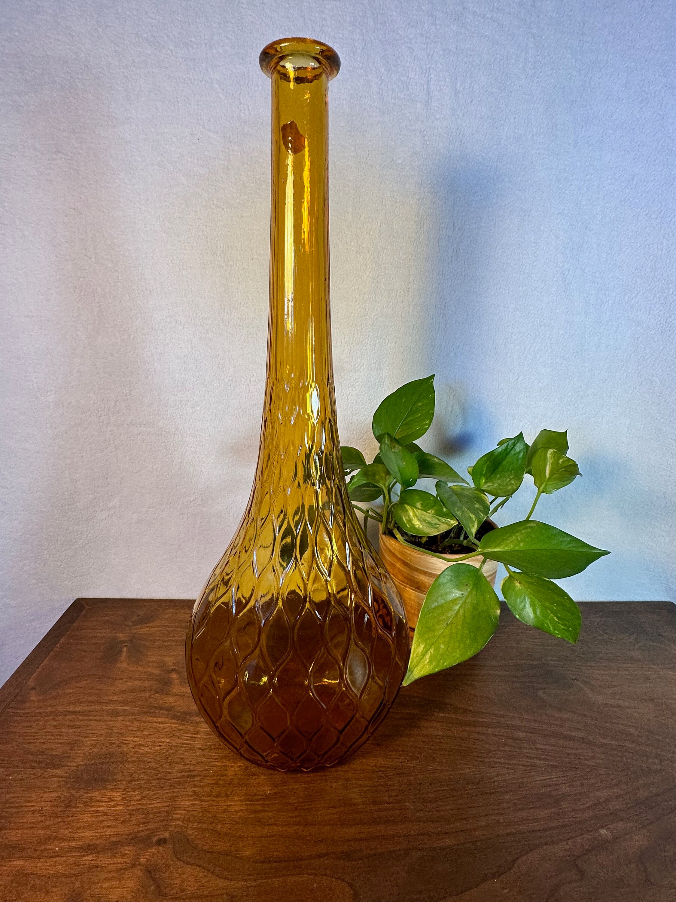 Vintage Guildcraft Glass Bottle Italy MCM Mid Century Boho - Etsy