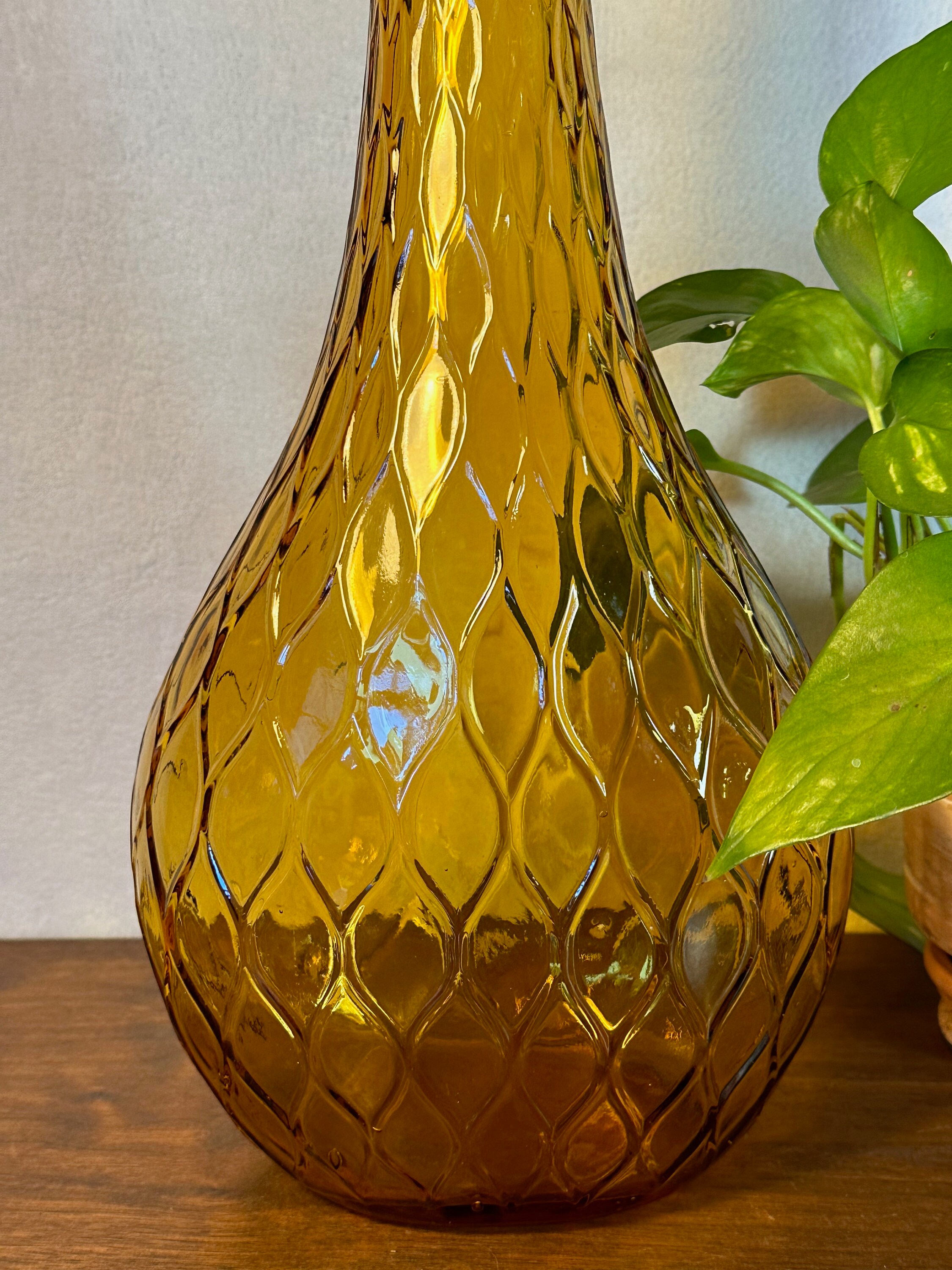Vintage Guildcraft Glass Bottle Italy MCM Mid Century Boho - Etsy