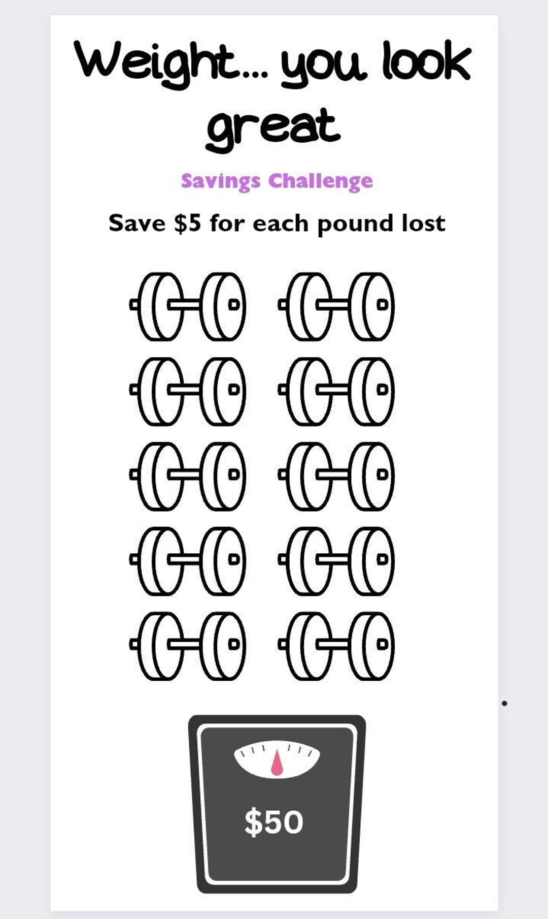 Weight Loss Savings Challenge - Etsy