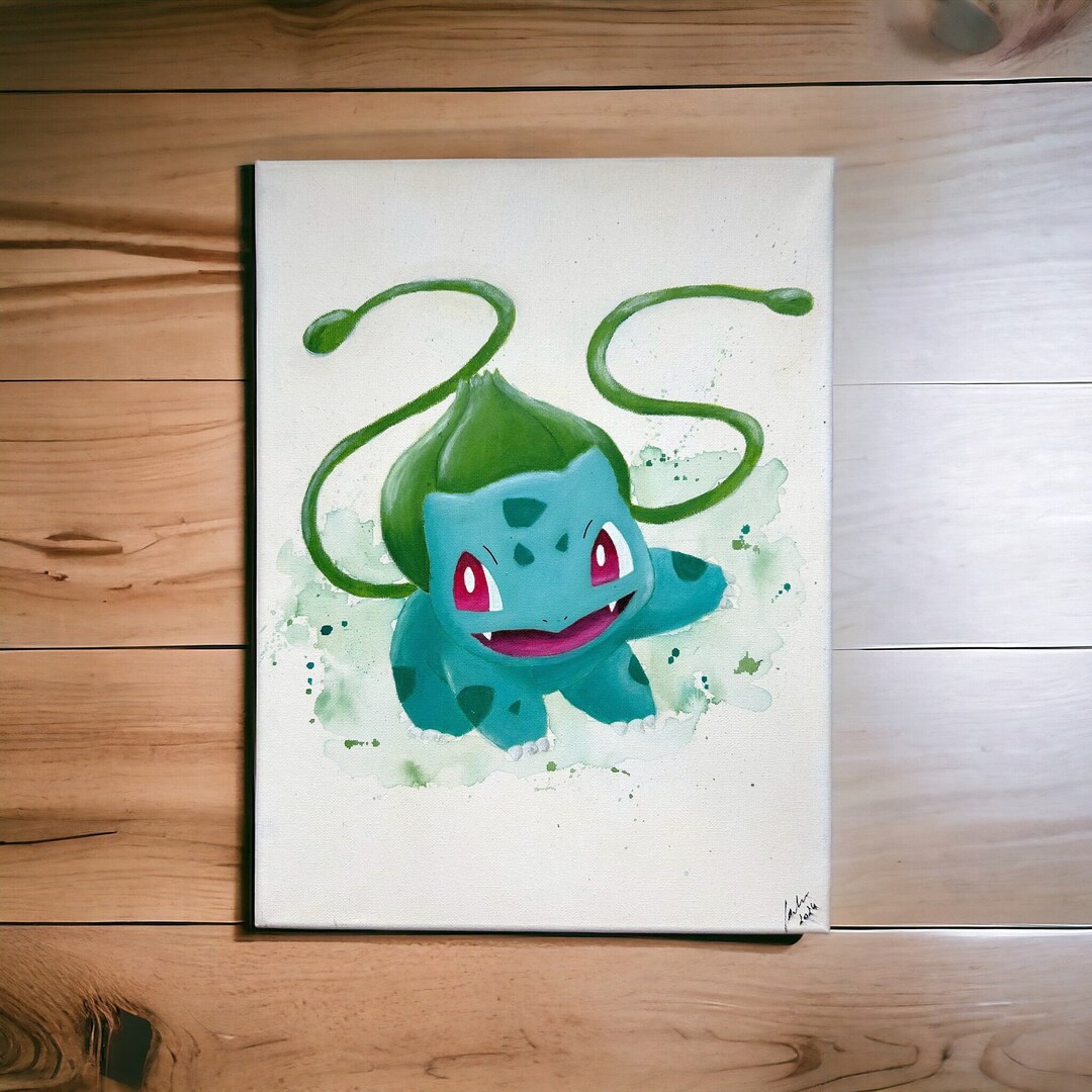 Pokémon Bulbasaur Acrylic Painting on Canvas 30x40cm Unique Piece ...