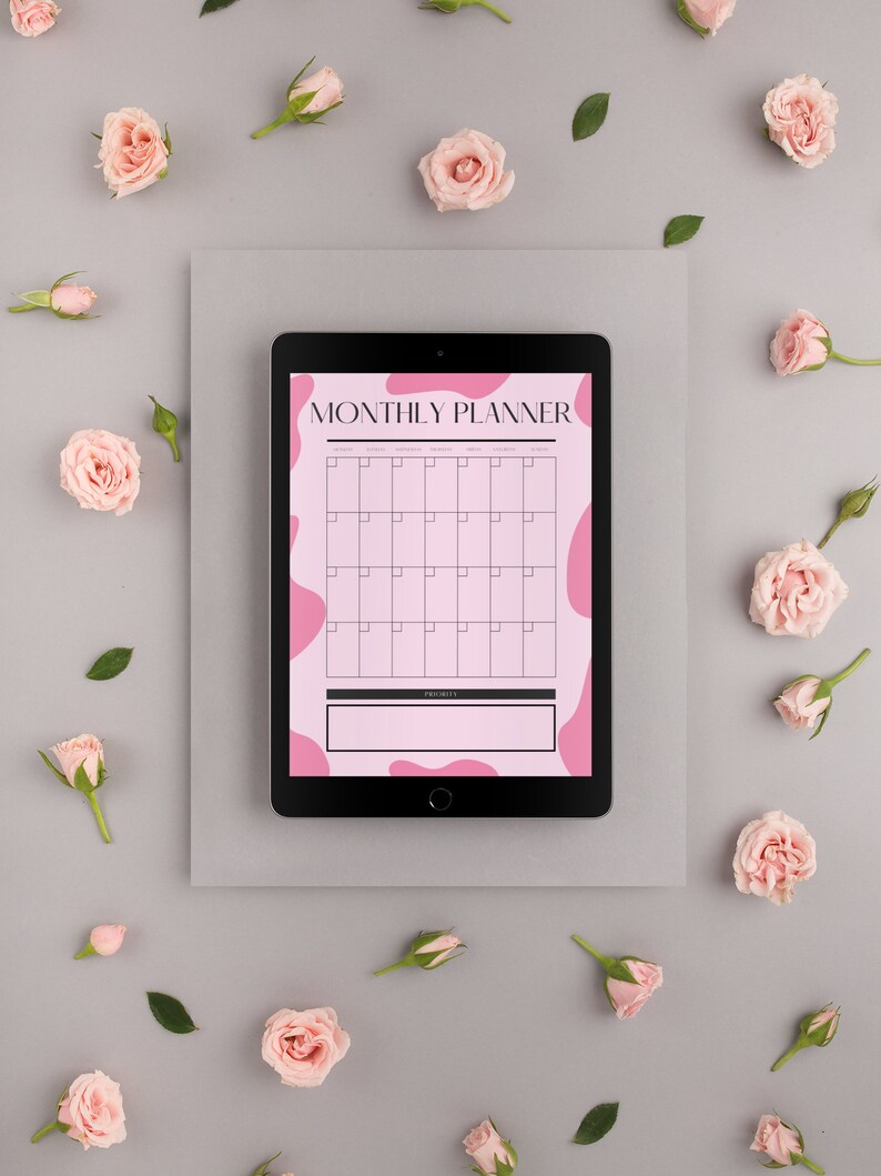 Pink Cow Print, Pink Cow Print Planner, Pink Cow Print Calendar ...