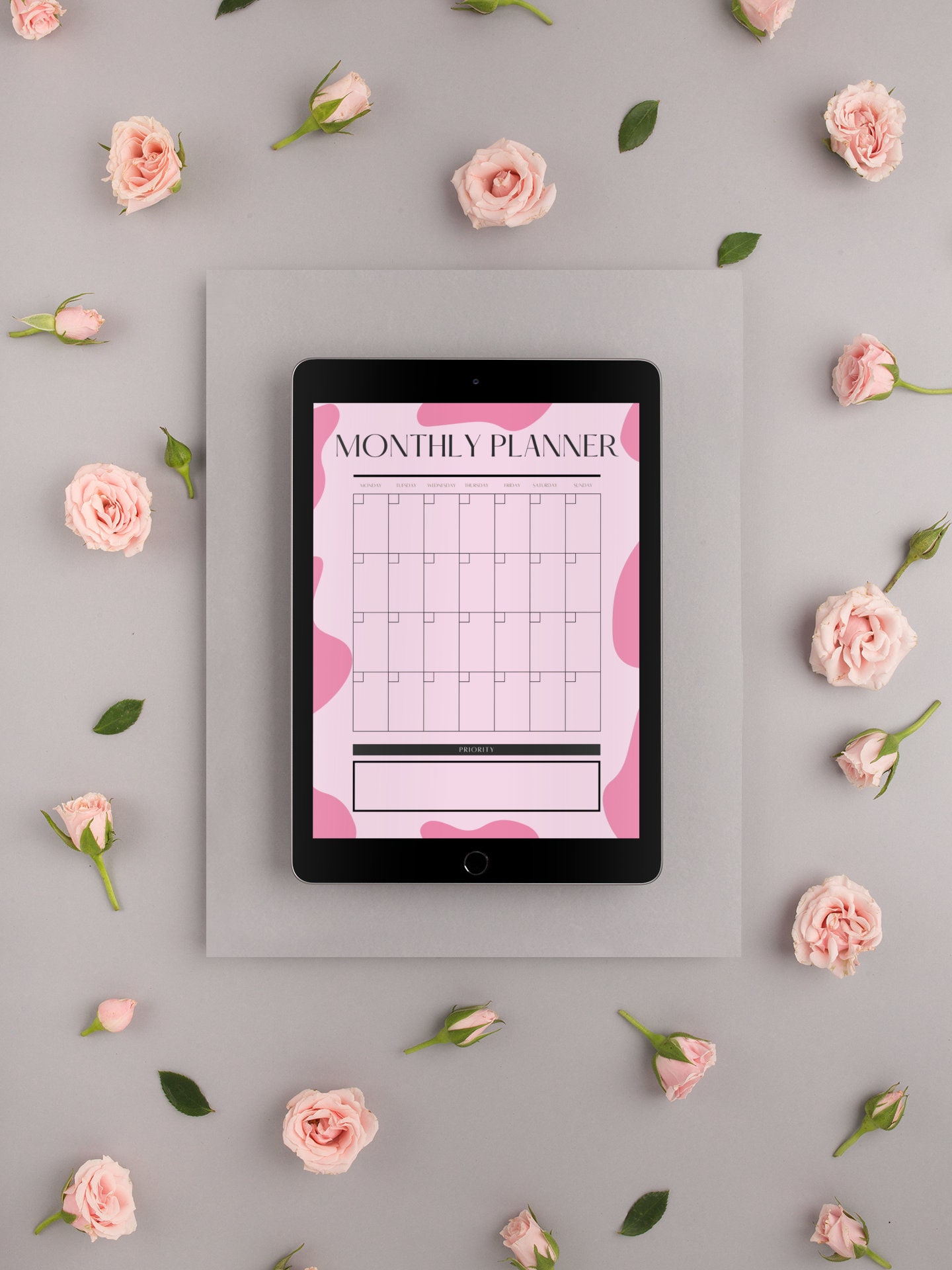 Pink Cow Print, Pink Cow Print Planner, Pink Cow Print Calendar ...