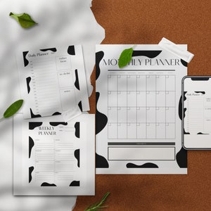 Cow Print Planner, Cow Print Calendar, Digital Cow Print Schedule ...