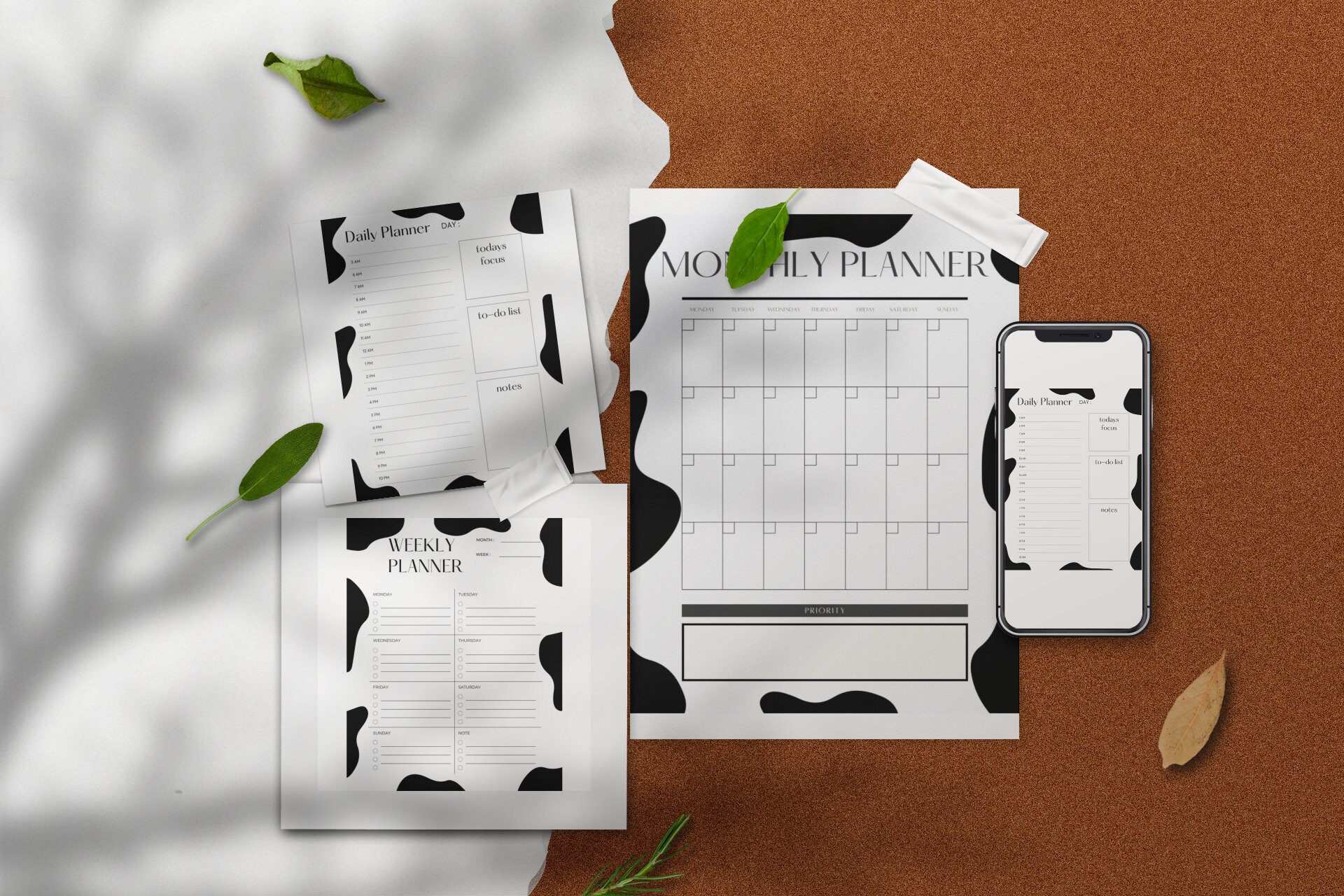 Cow Print Planner, Cow Print Calendar, Digital Cow Print Schedule ...